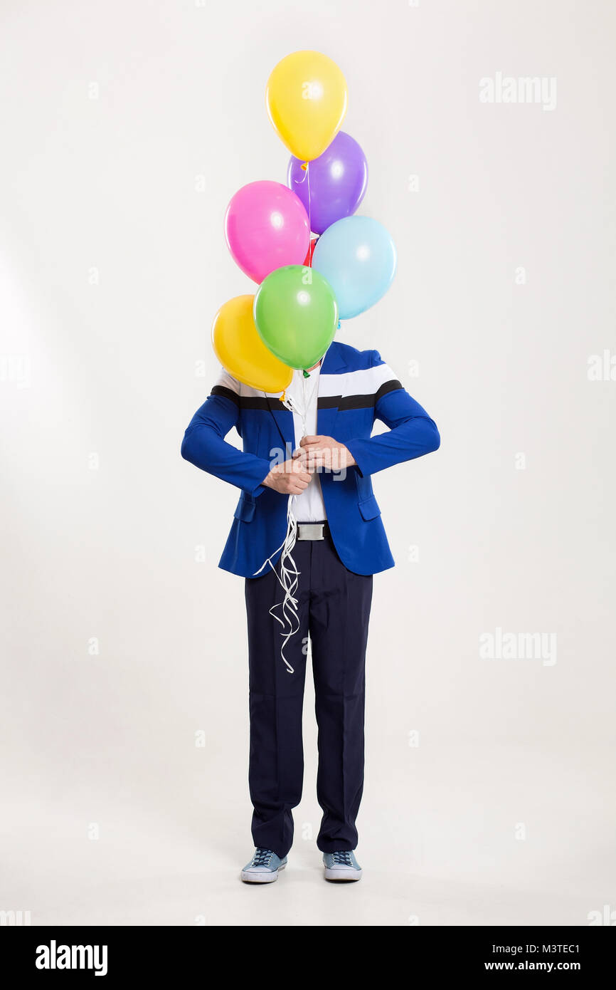 Man flying balloons hi-res stock photography and images - Alamy