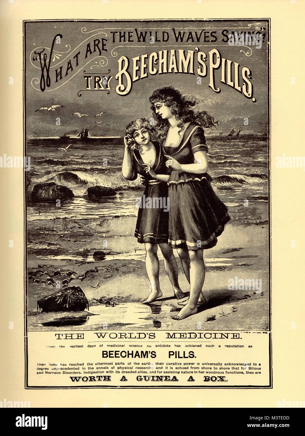 Victorian Advertising Poster Circa 1890-1900 for Beechams Pills Stock ...
