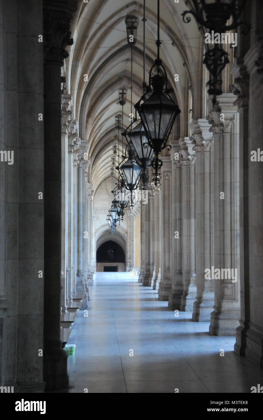 beautiful long vault in City Hall Vienna Austria Stock Photo - Alamy