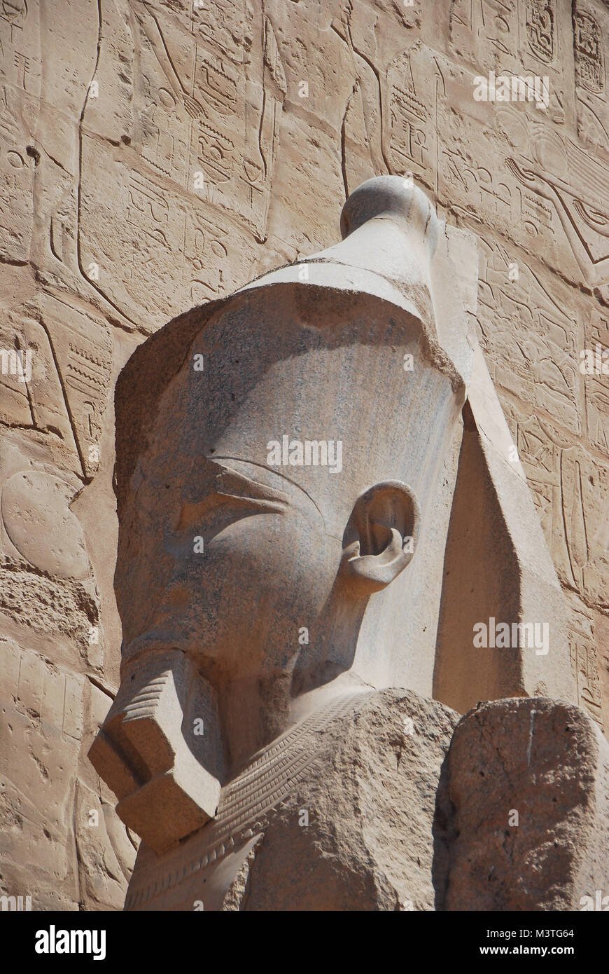 large stone head of a statue in the temple in egypt Stock Photo - Alamy