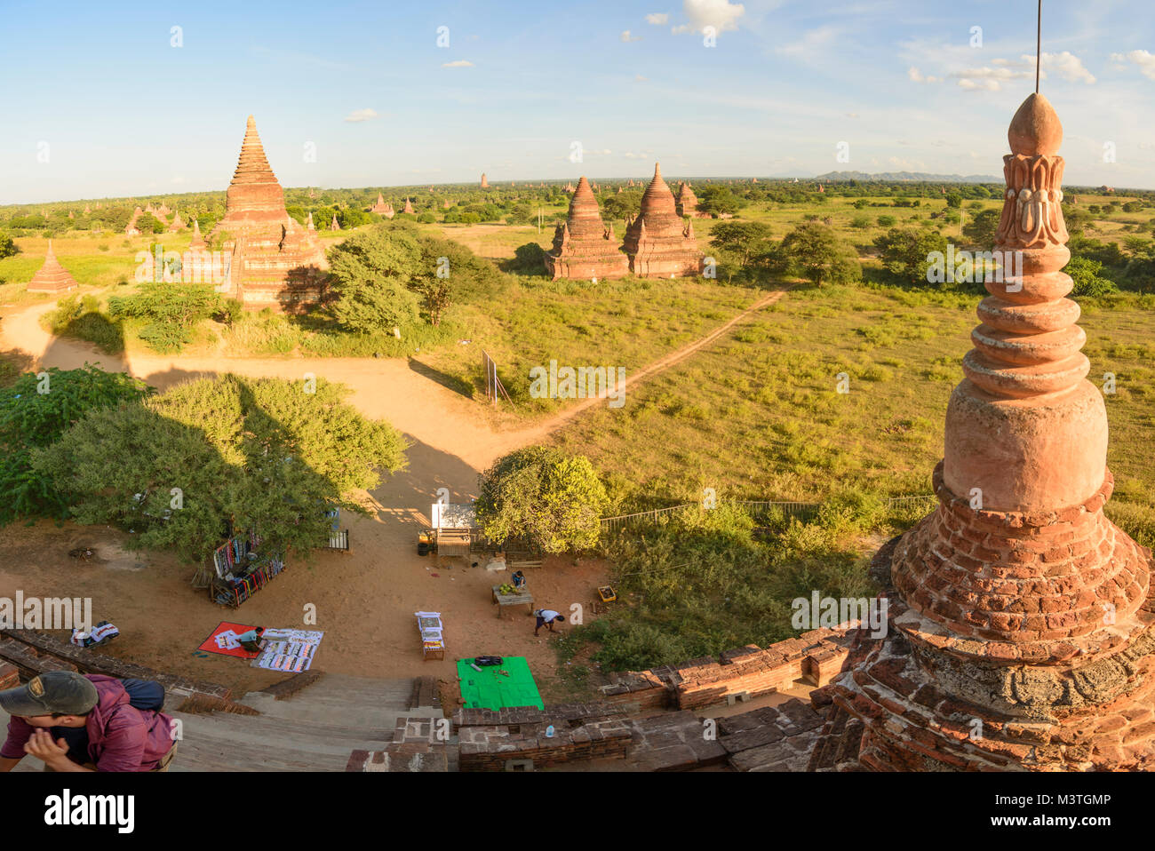 Bagan: view from Buledi Temple, temples, stupas, Nan Myint observation ...