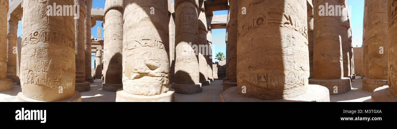 many columns of stone in temple complex in Egypt Stock Photo - Alamy