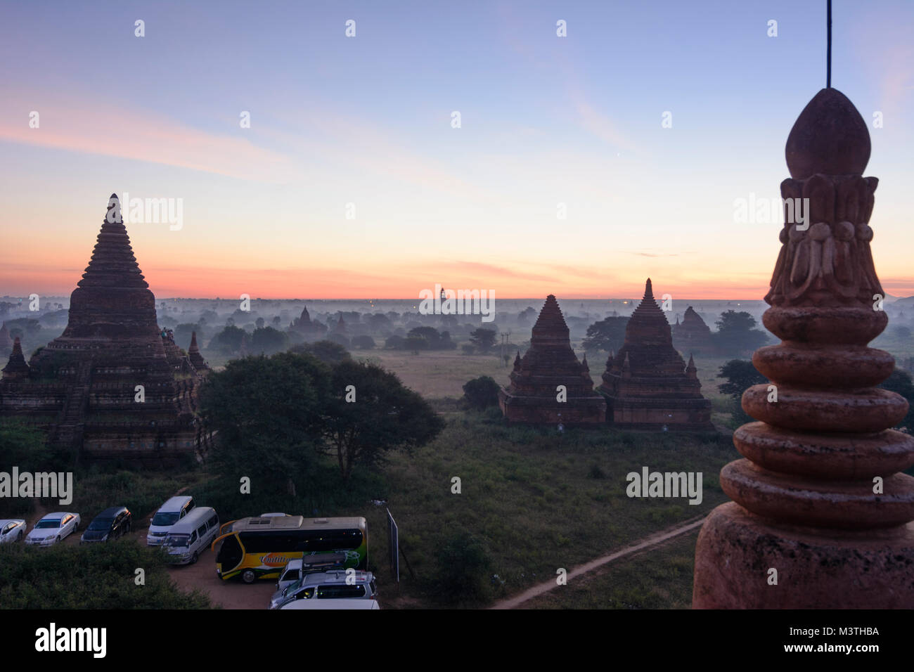 Bagan: view from Buledi Temple, temples, stupas, Nan Myint observation ...