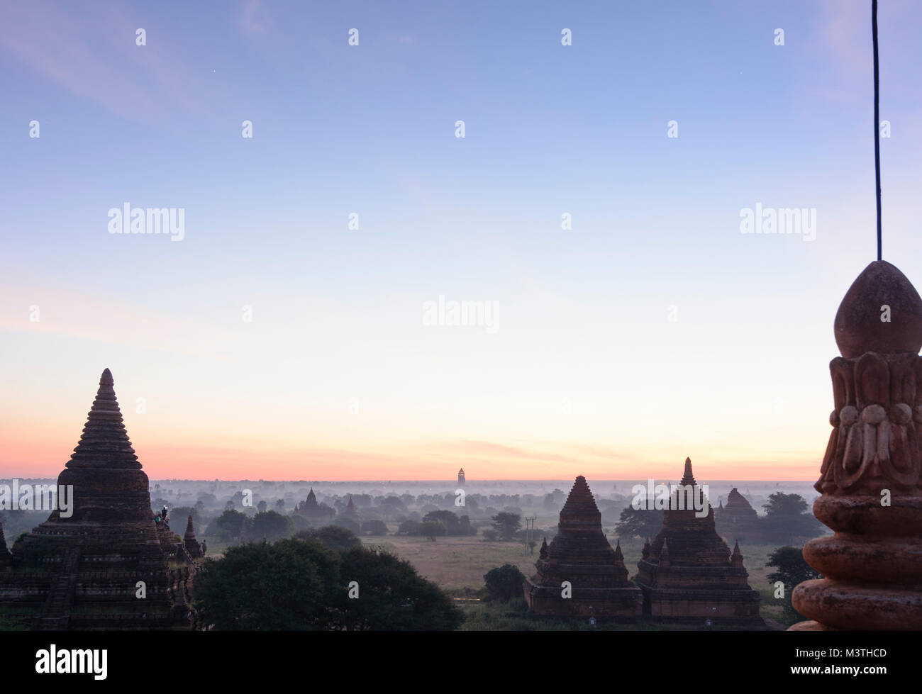 Bagan: view from Buledi Temple, temples, stupas, Nan Myint observation ...