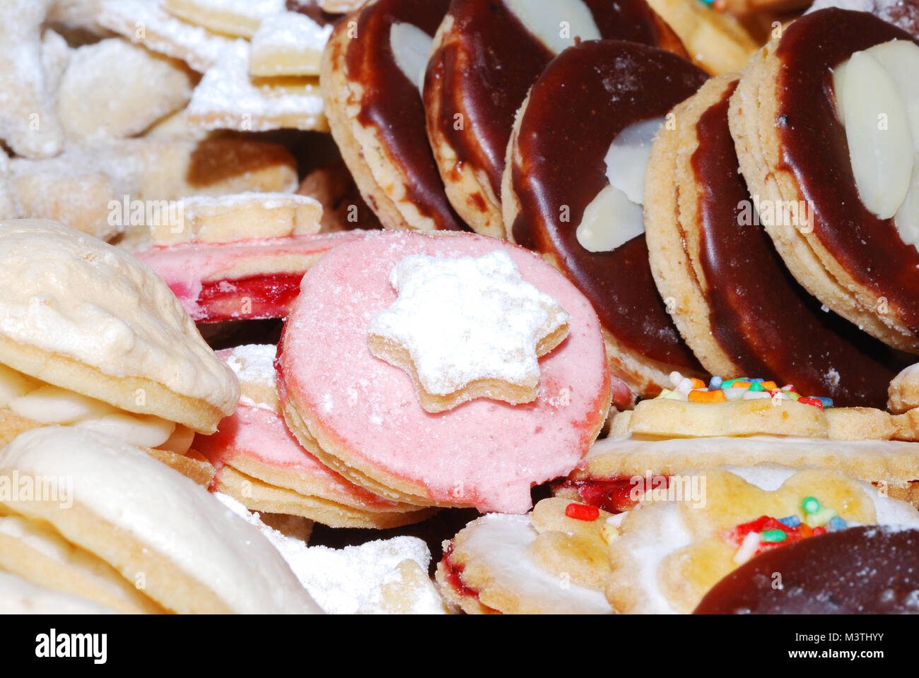 many different colored biscuit for Christmas or celebrate Stock Photo ...