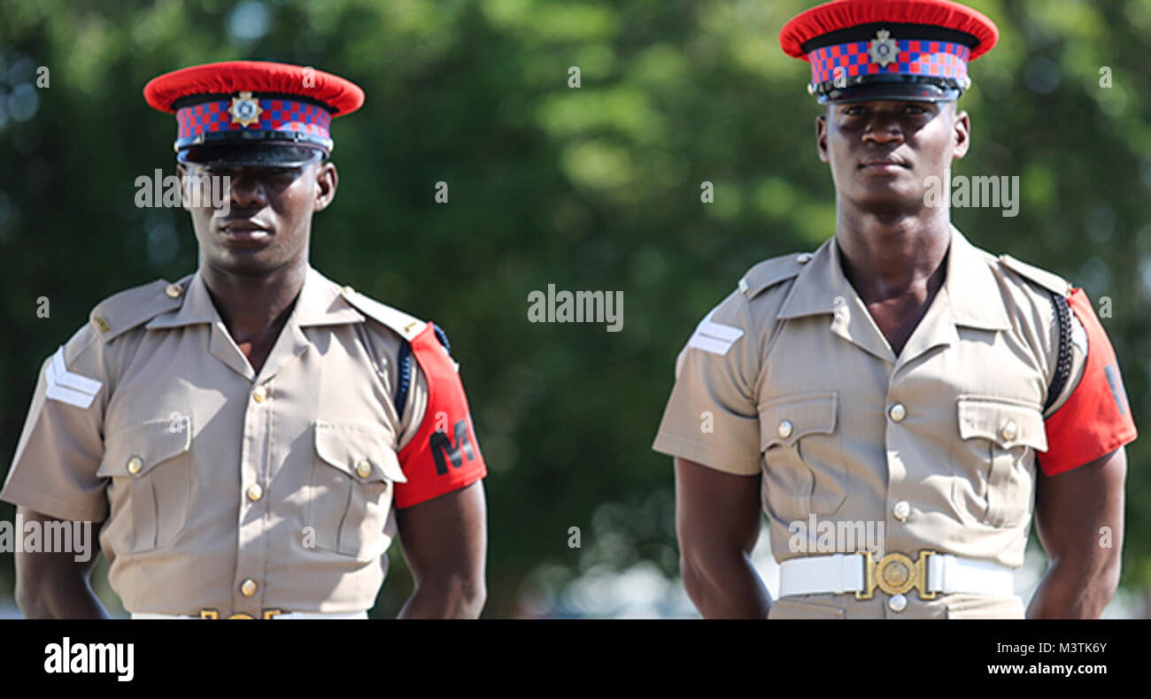 Military Policemen With The Jamaica Defence Force Provide Security For