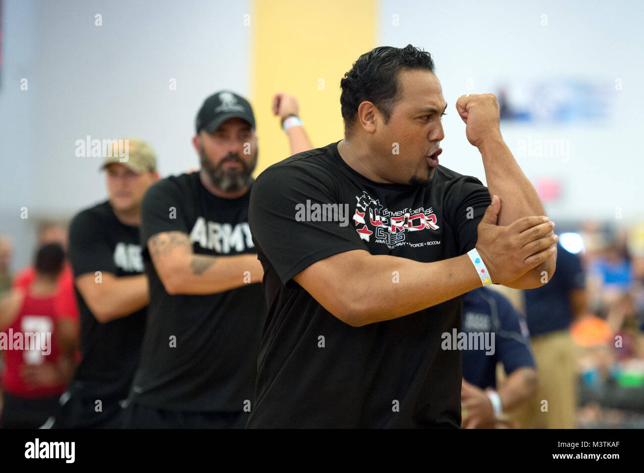 Soldiers perform the Haka tribal dance during halftime of the ...