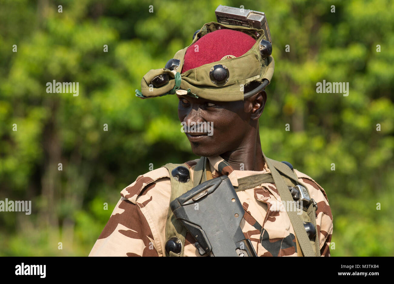 A Chadian Armed Force’s Soldier provides security while members his ...