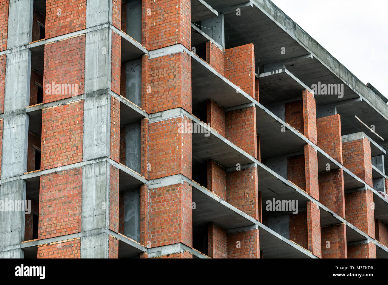 Close-up detail view of a new modern residential house building ...