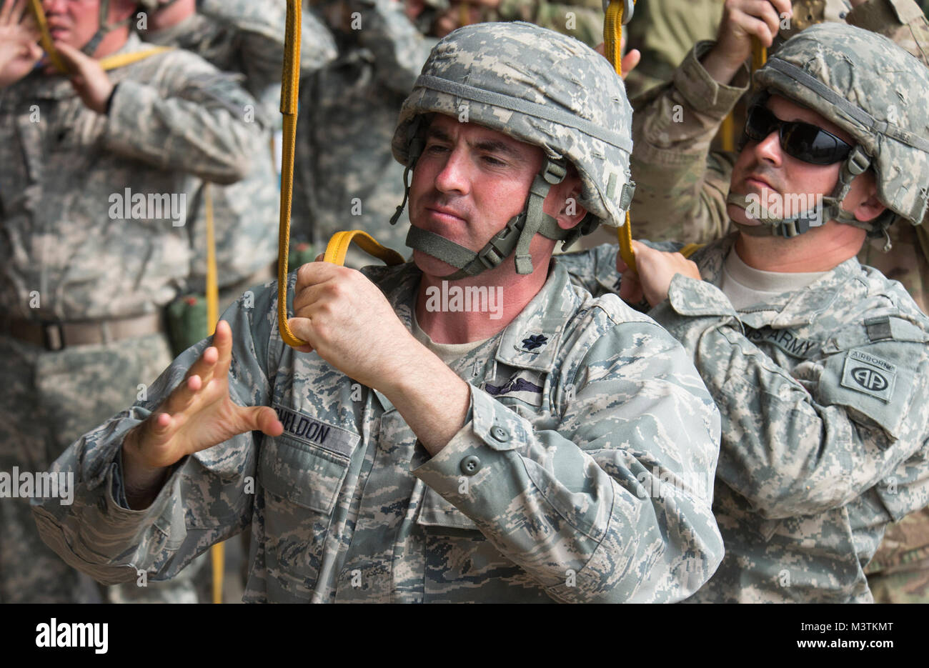 U.S. Air Force Lt. Col. Michael Sheldon (left), U.S. Air Force Liason ...