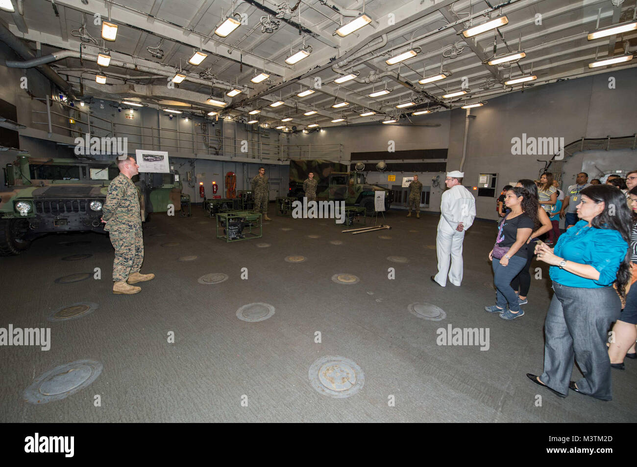 Marines attached to Harper's Ferry-class dock landing ship USS Oak Hill ...