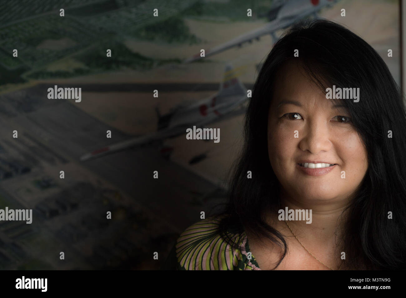 Volunteer historian Jessie Higa at 15th Wing Headquarters at Hickam ...