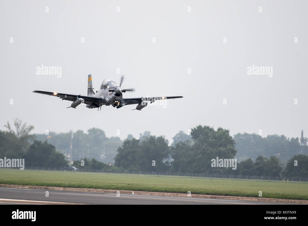 A Colombian Air Force A-29B Super Tucano takes-off during Exercise ...