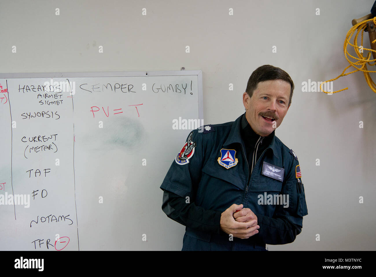 Civil Air Patrol Lt. Col. Charlie Freeman teaches students of the ...