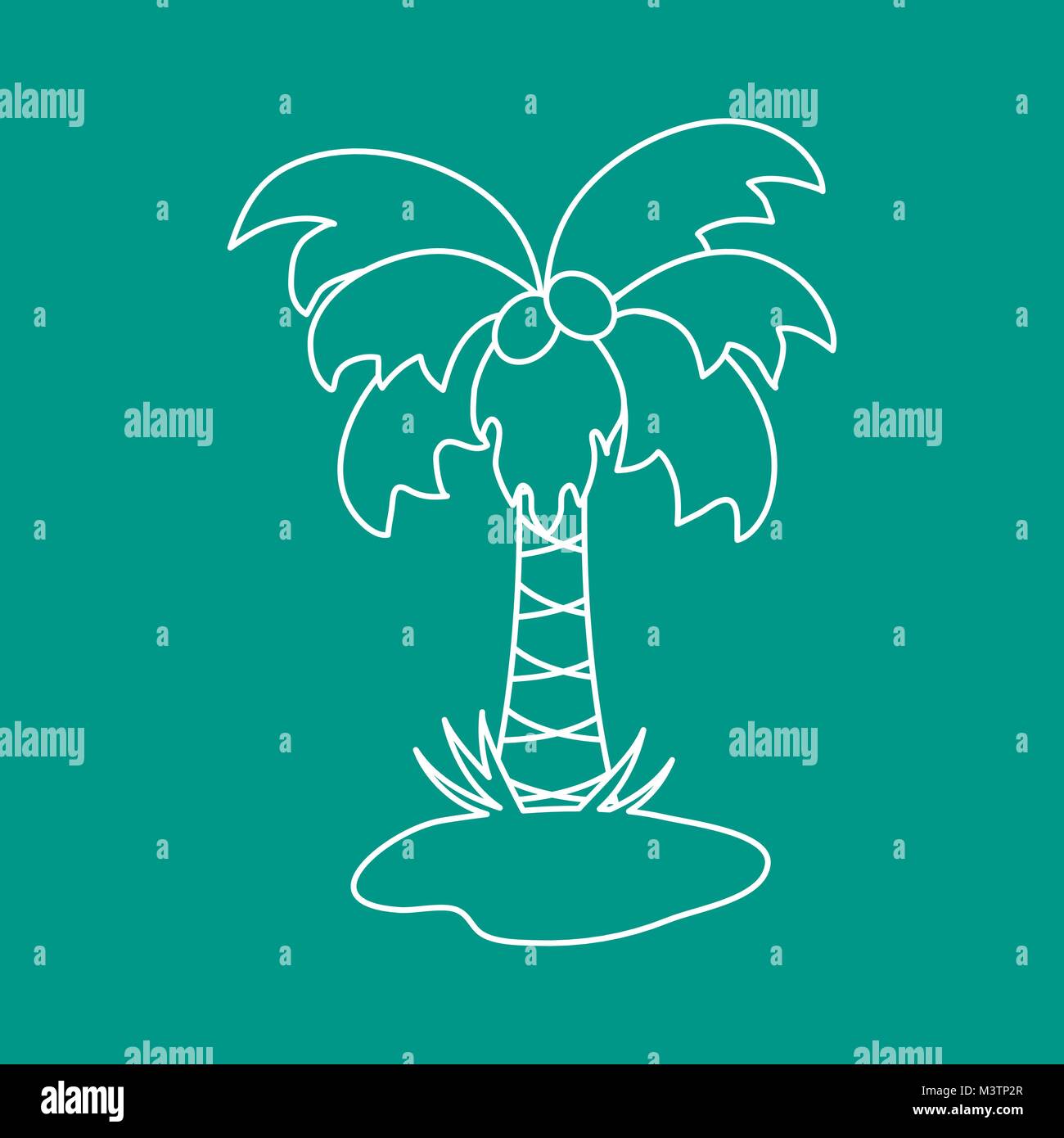 Cute vector icon of the palm tree. Design for banner, poster or print ...