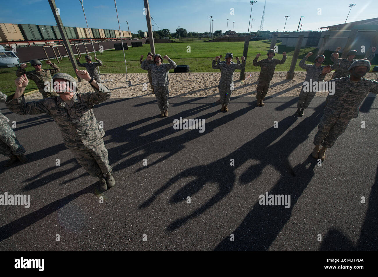 Joint Communication Support Element operators go through parachute drills before a jump MacDill ...