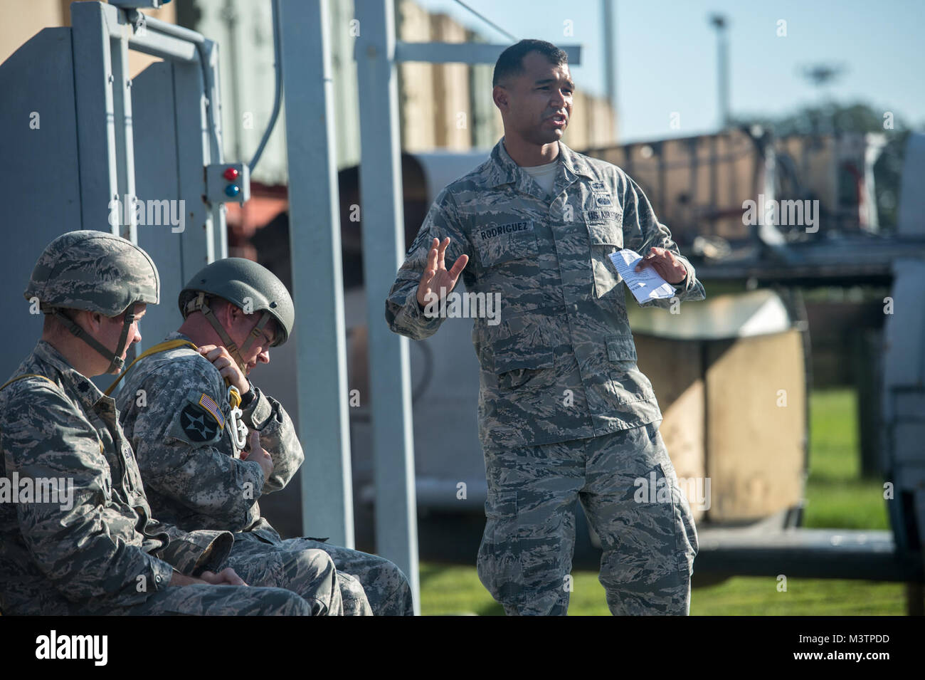 Staff Sgt. Joel Rodriguez performs jump training at the Joint ...