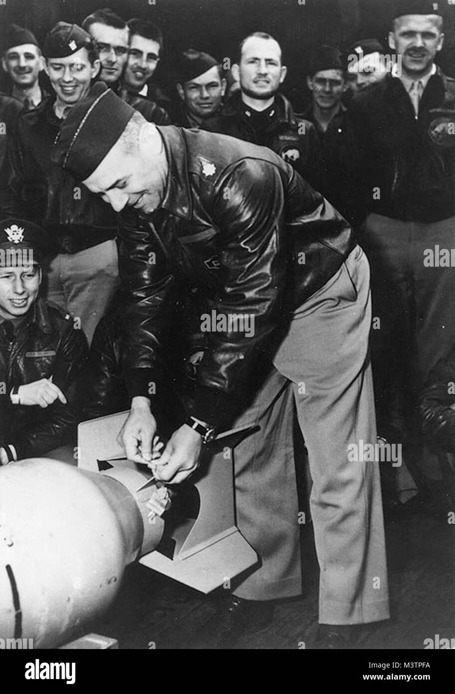 Lieutenant Colonel Doolittle wires a Japanese "Friendship Medal" to a ...
