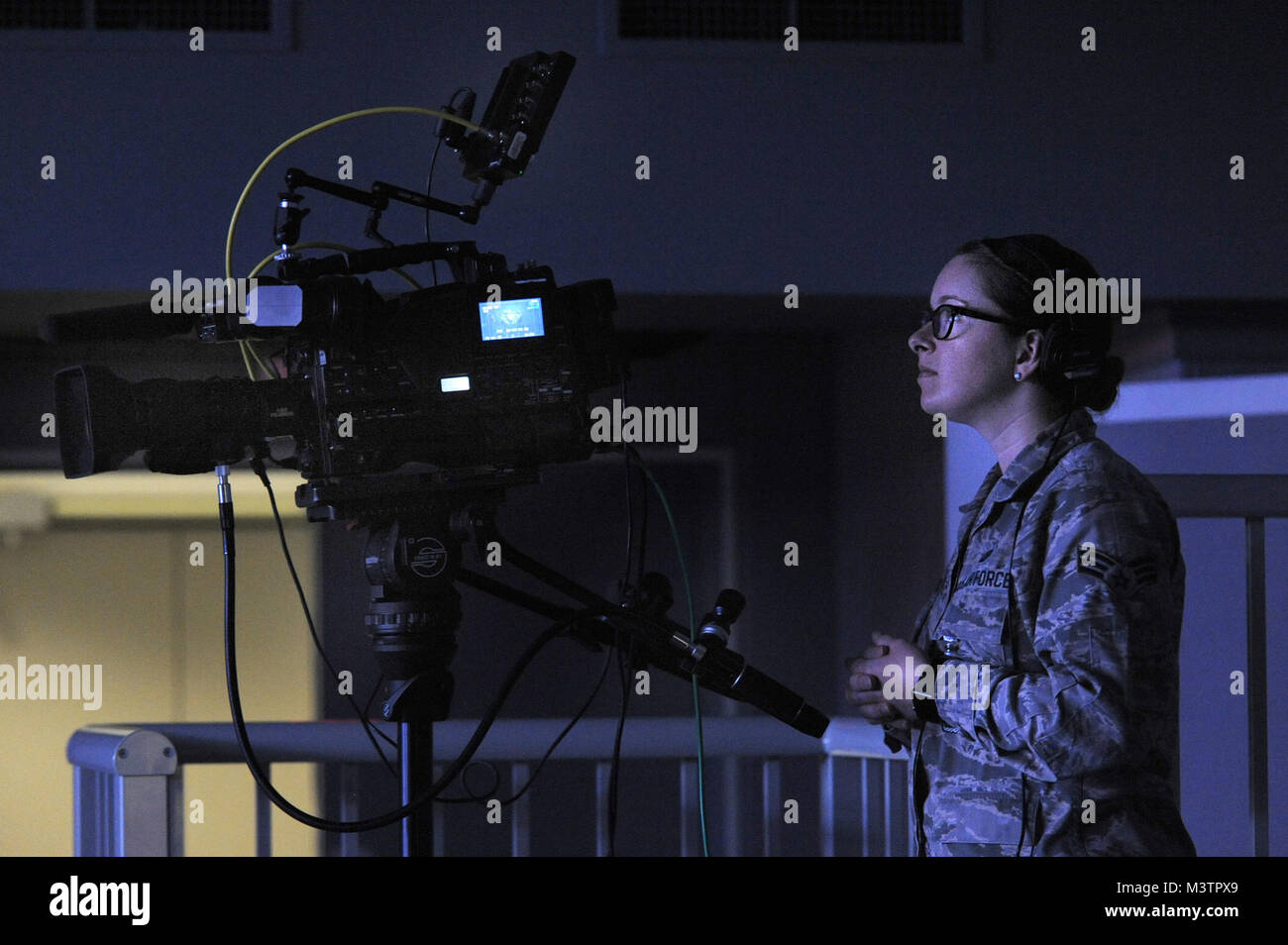 Camera operator, U.S. Air Force Senior Airman Anastasia Tompkins ...