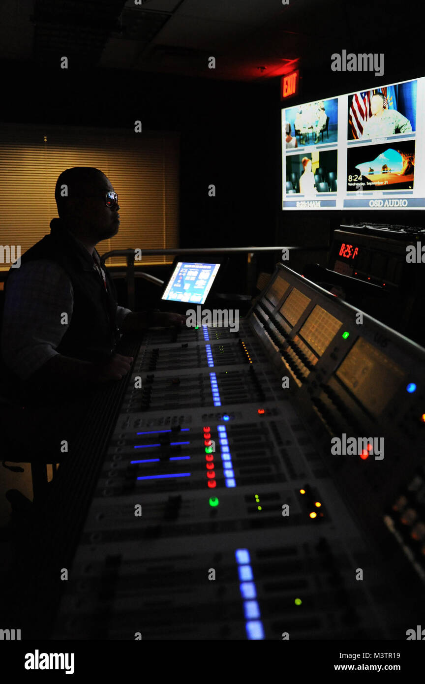 Mr. Casper Manlangit, Pentagon Bureau Unit, preforms control room ...