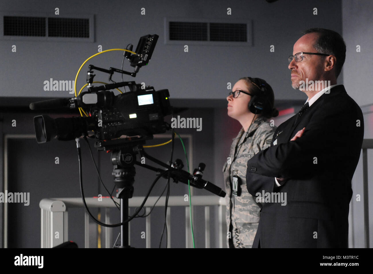 Mr. Tony McKinney, Pentagon Briefing Room Floor Director, and Camera ...