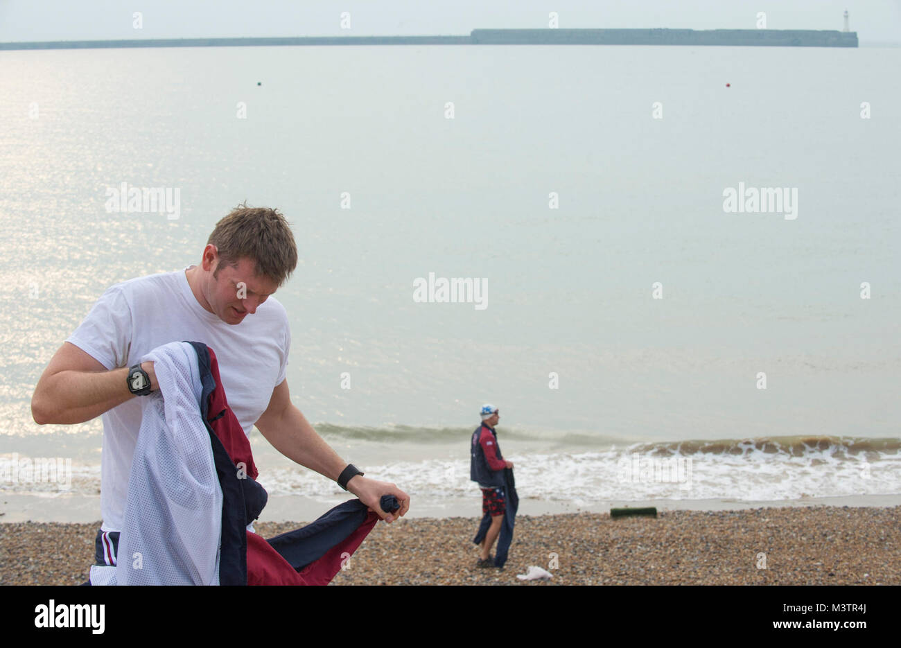 U.S. Air Force Major Casey Bowen (left) and U.S. Air Force Major Simon ...