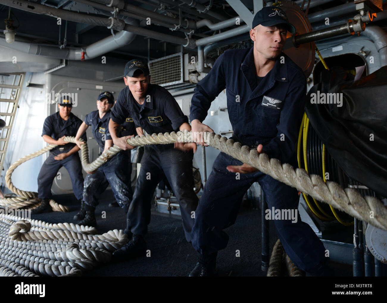 SAN DIEGO (Oct. 14, 2016) - Sailors assigned to the aircraft carrier ...