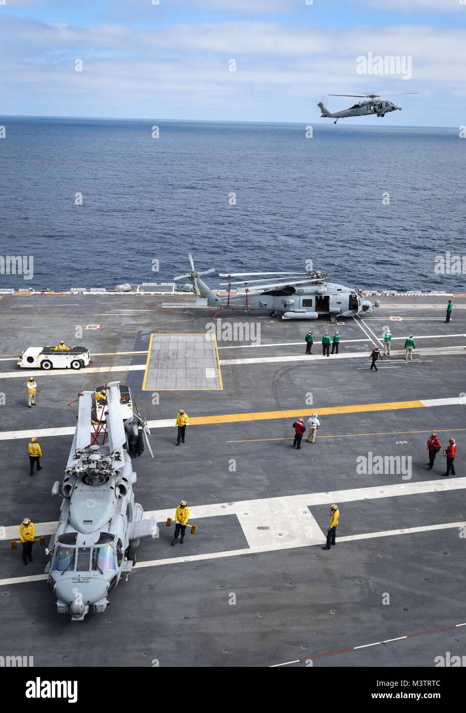 PACIFIC OCEAN (Oct. 14, 2016) – Sailors conduct rotary flight deck ...