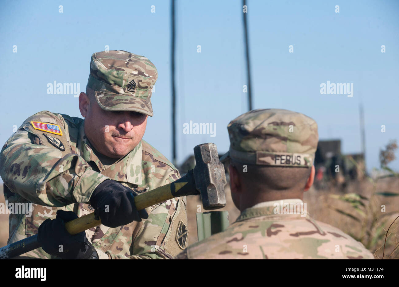 U.S. Army Master Sgt. Eduardo Buelvas, 1st Sgt. with the 5th Battalion ...