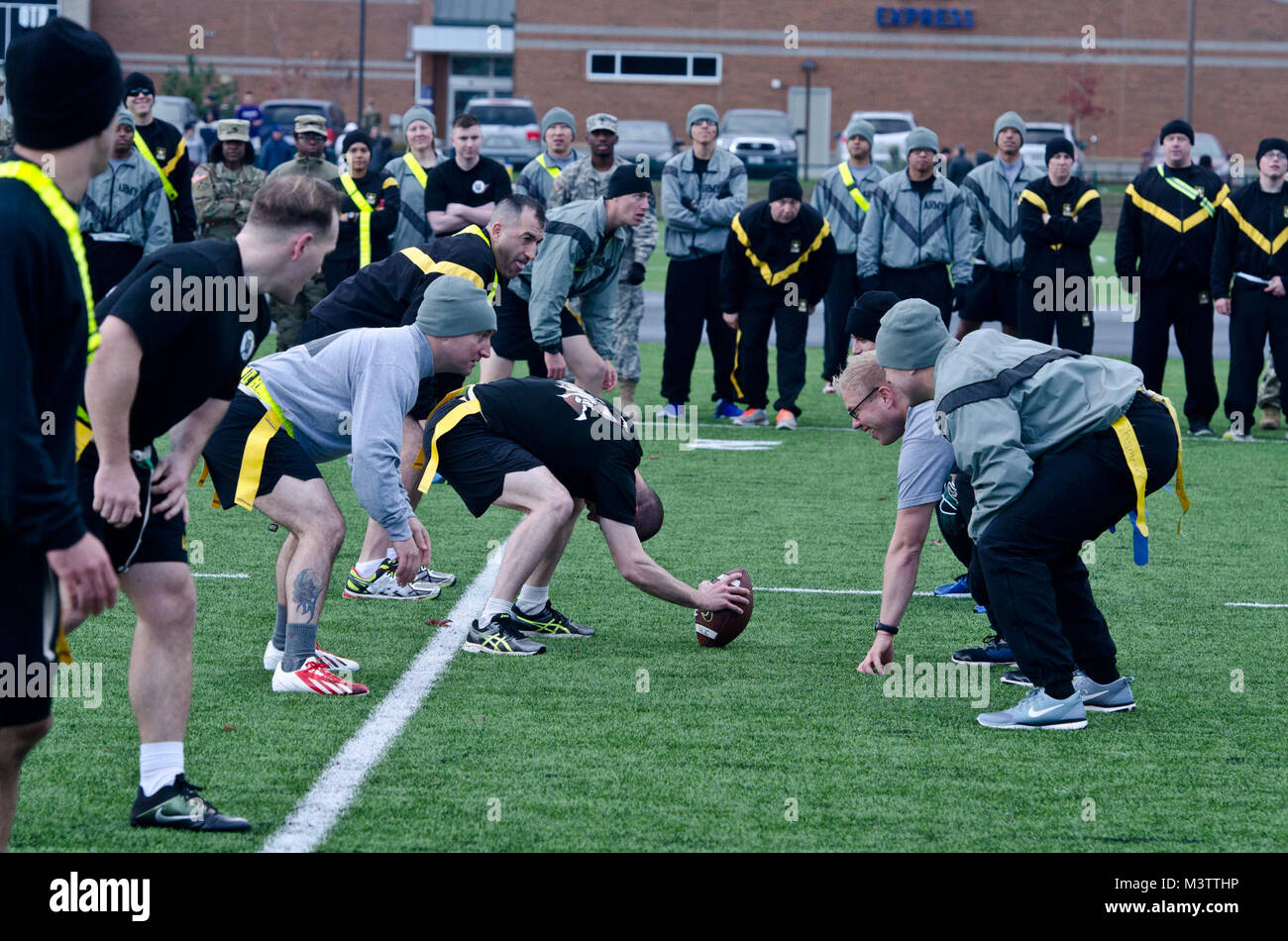 Soldiers of 1-2 Stryker Brigade Combat Team played flag football games ...