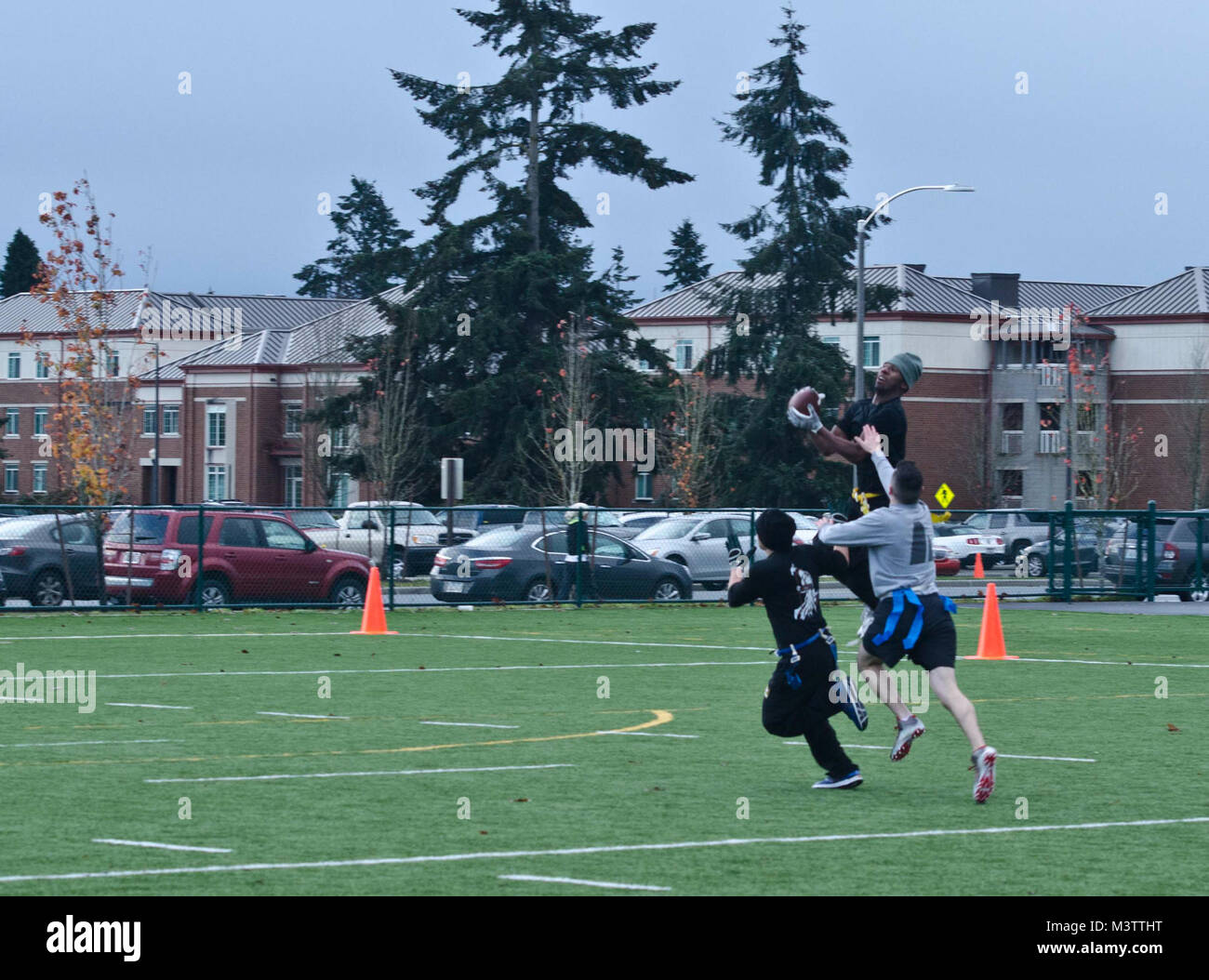 Soldiers of 1-2 Stryker Brigade Combat Team played flag football games ...