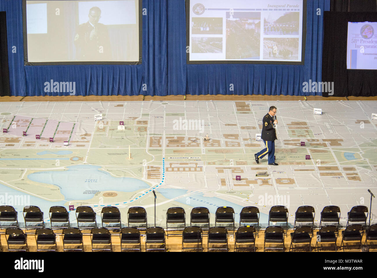A 2,400 square foot map of Washington, D.C., featuring building models ...