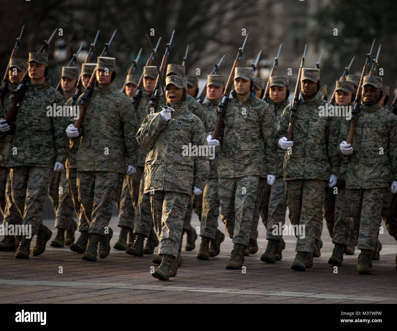 The United States Air Force Honor Guard Ceremonial Flight march in ...