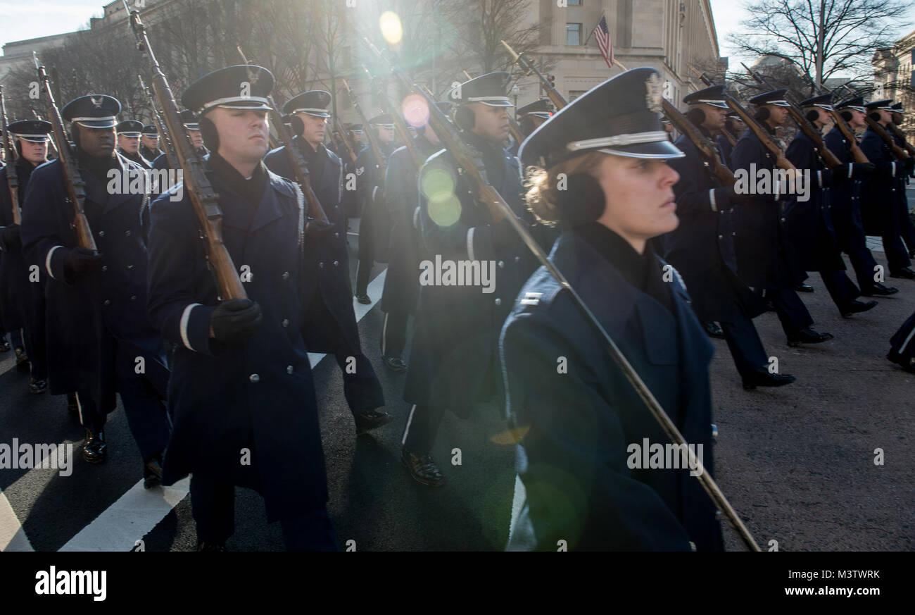 The U.S. Air Force Band, marches in the Department of Defense dress ...