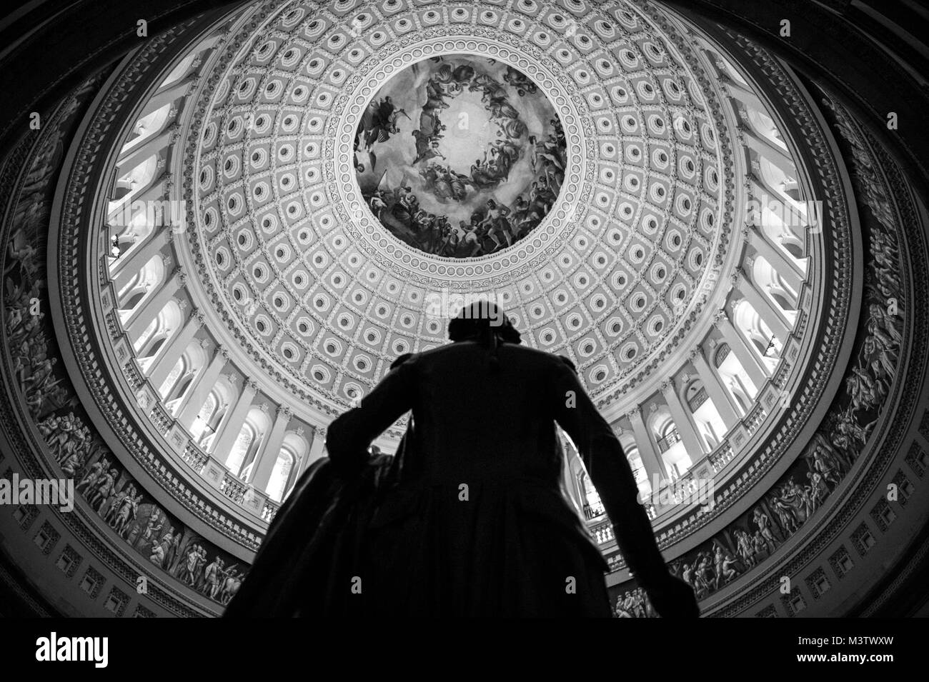 Statues line the hall of the rotunda at the Capitol during the 58th ...