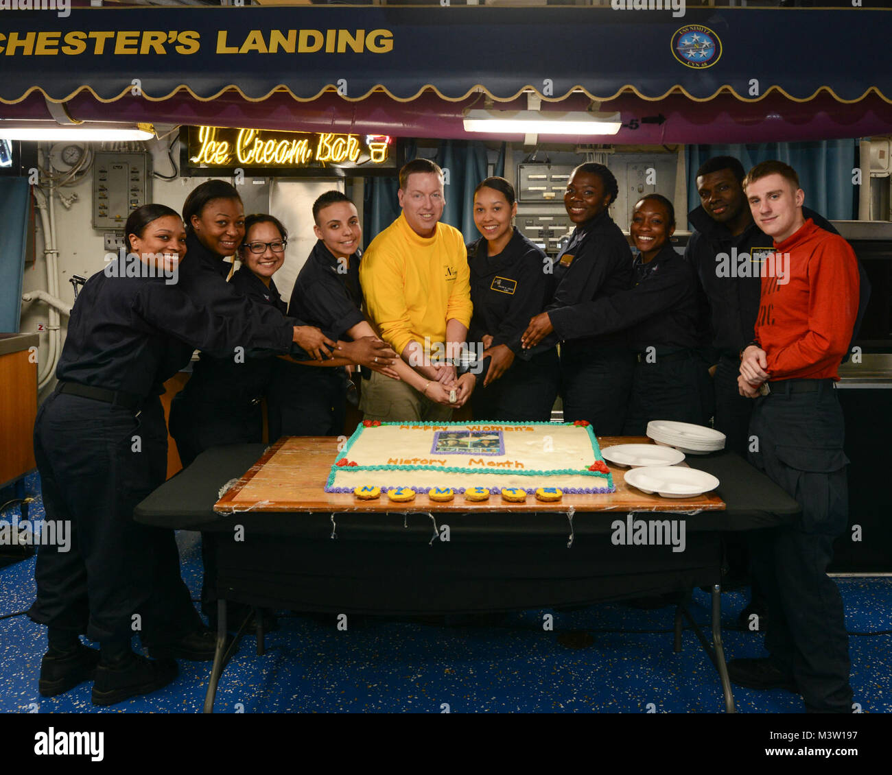 PACIFIC OCEAN (April 2, 2017) Capt. Kevin Lenox, middle, commanding ...
