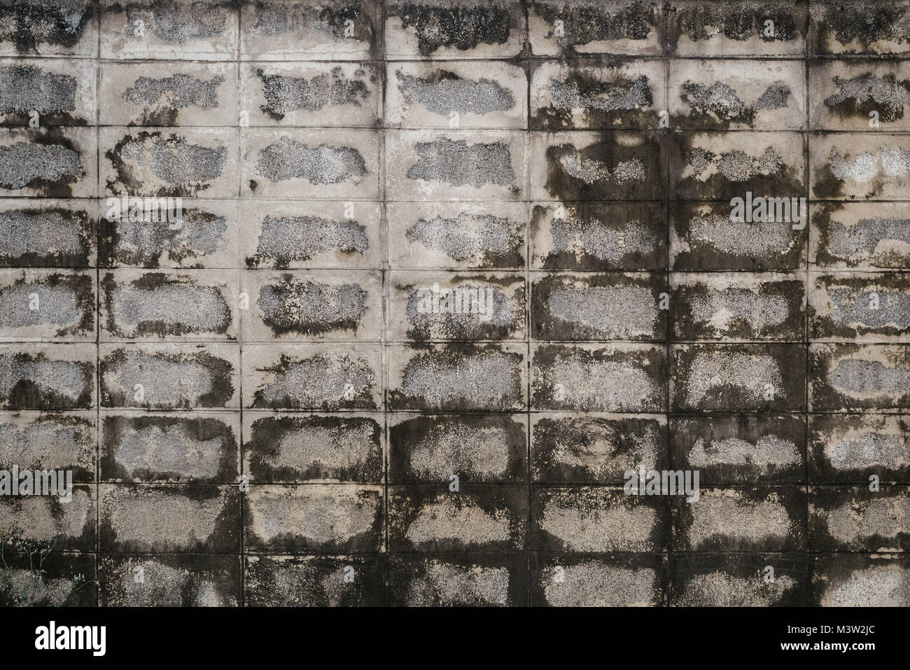Dirty concrete blocks wall Stock Photo - Alamy