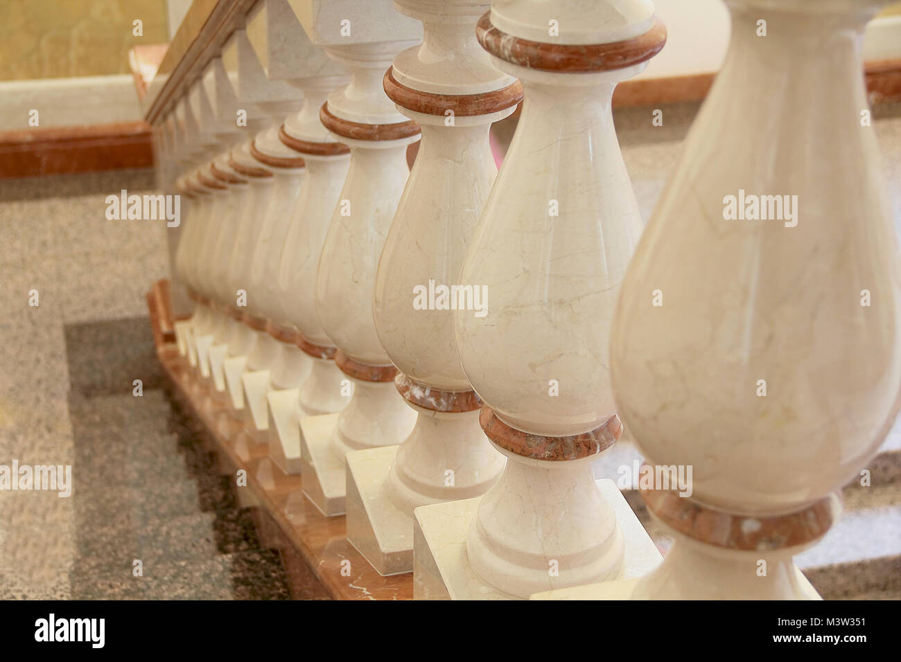 Image of white and gold balustrade pattern Stock Photo - Alamy