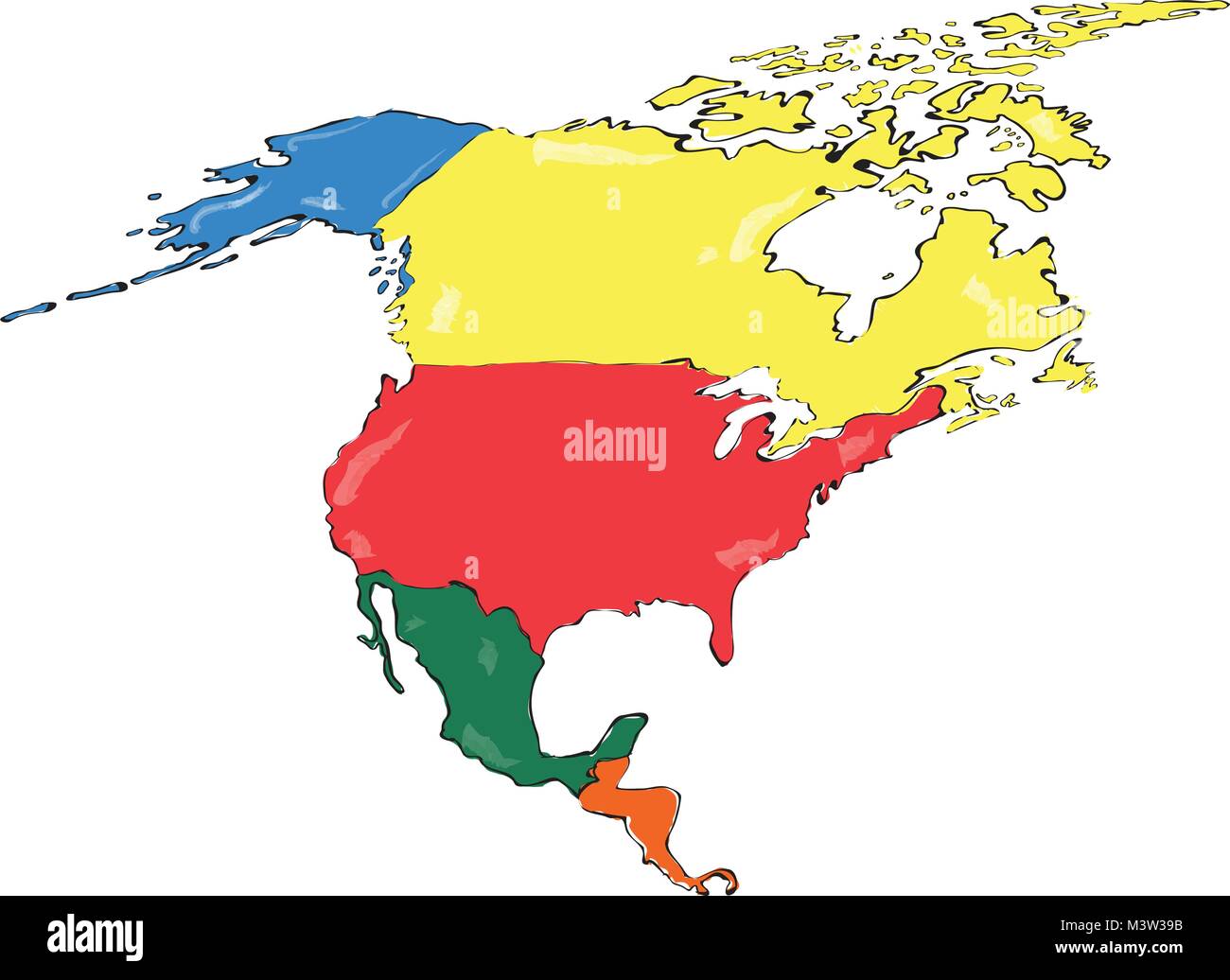 Comic Drawing Of A Political Map Of North America Stock Vector Image comic-drawing-of-a-political-map-of-north-america-stock-vector-image