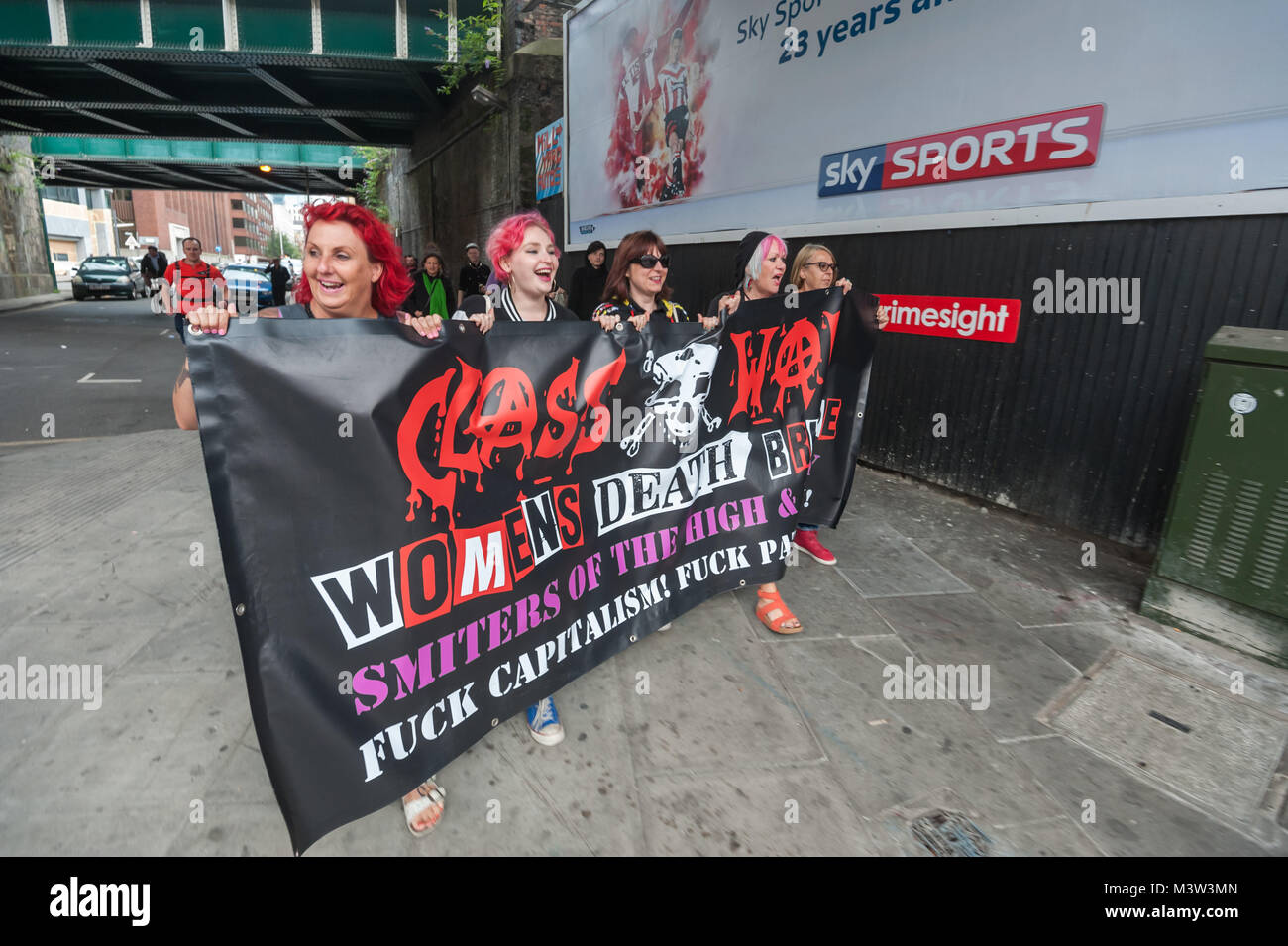 Class War 'Womens Death Brigade' marches to the protest against a Jack ...