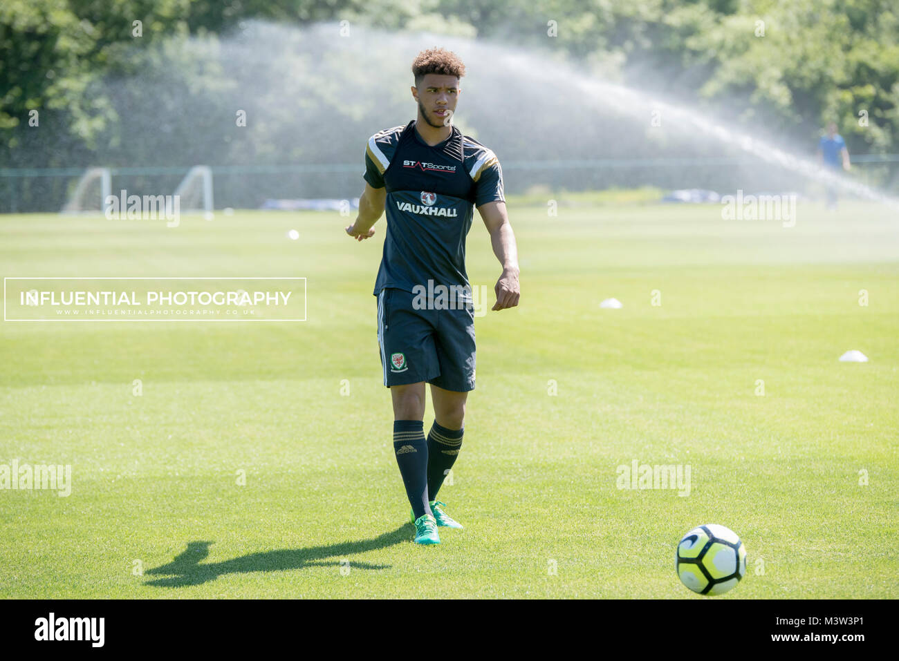 Tyler Roberts of Leeds United, training for Wales Under 21's in the ...