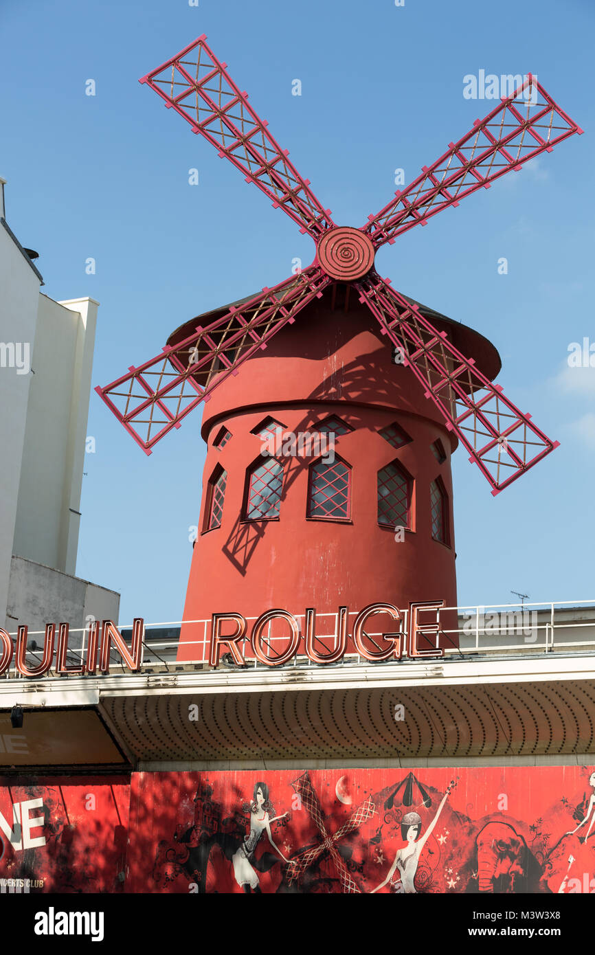 The Moulin Rouge in Paris, France. Moulin Rouge is the most famous ...