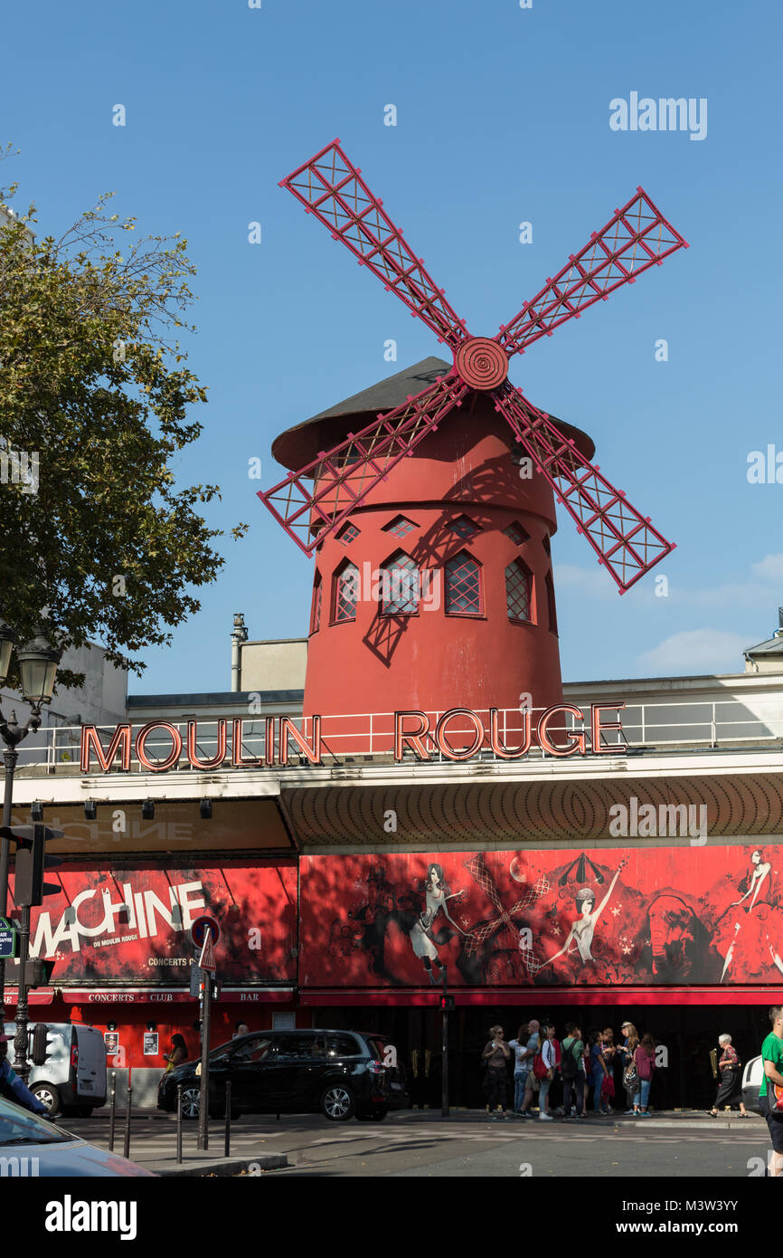 The Moulin Rouge in Paris, France. Moulin Rouge is the most famous ...
