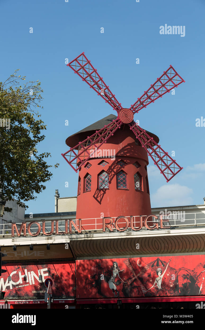 The Moulin Rouge in Paris, France. Moulin Rouge is the most famous ...