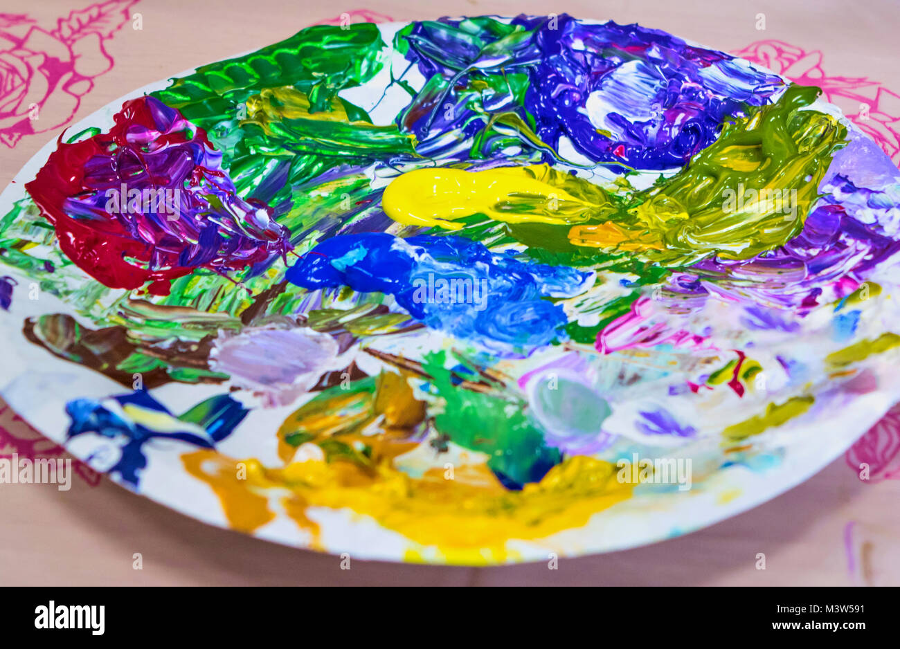 Creating colorful artwork professional artist hi-res stock photography ...