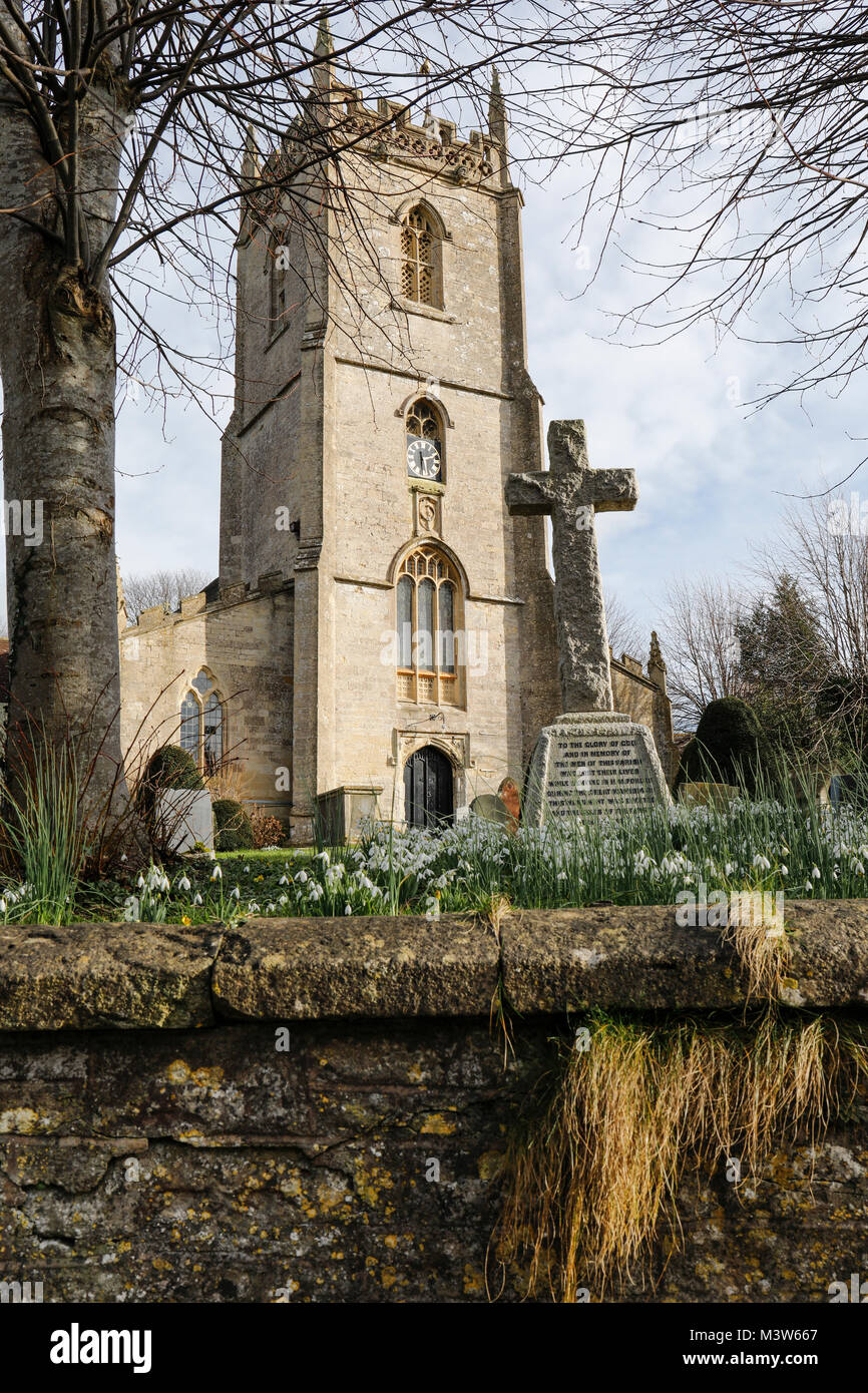 Church of All Saints, Nunney, Somerset, England in February, UK Stock ...