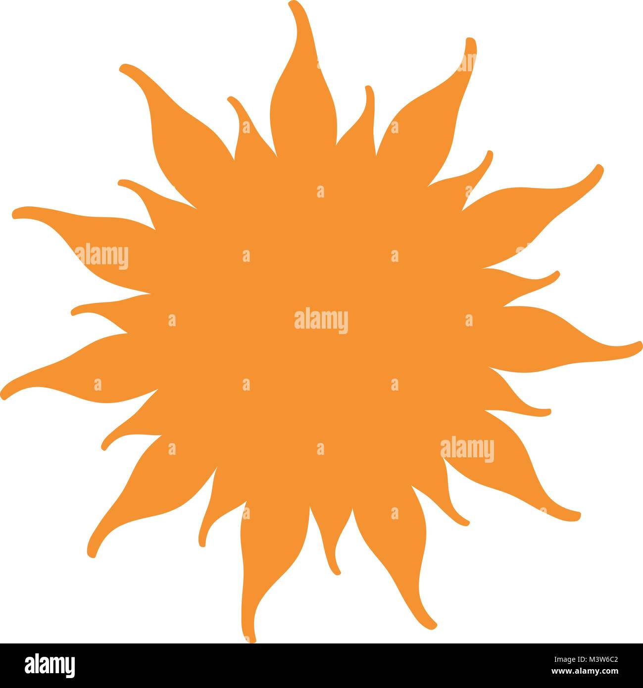 Orange abstract sun shape isolated on white background Stock Vector ...