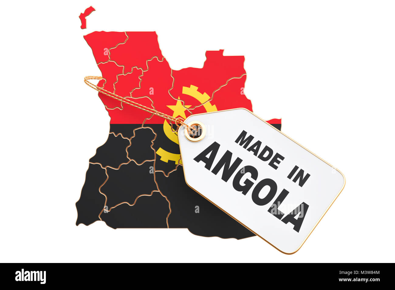 Made in Angola concept, 3D rendering isolated on white background Stock ...