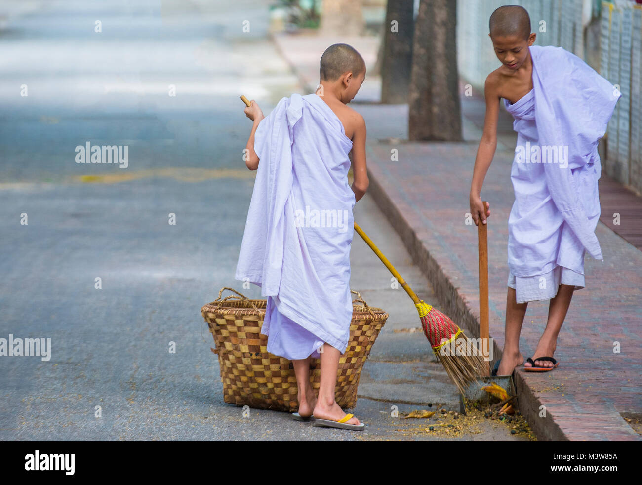 Monks at the Mahagandayon Monastery in Amarapura Myanmar Stock Photo ...