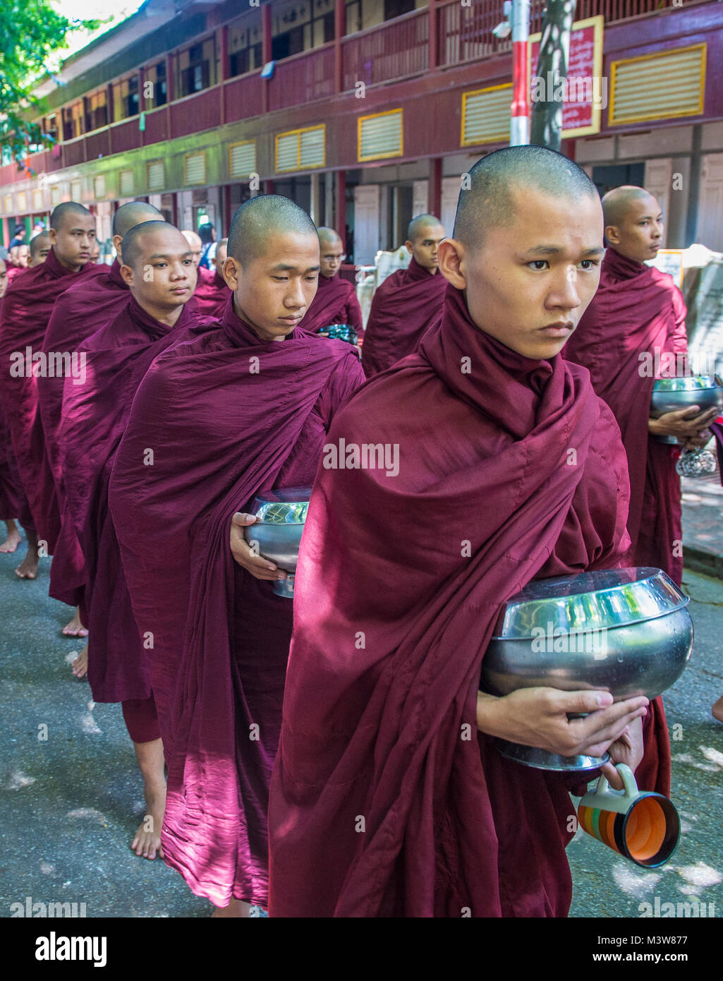 Monks at the Mahagandayon Monastery in Amarapura Myanmar Stock Photo ...